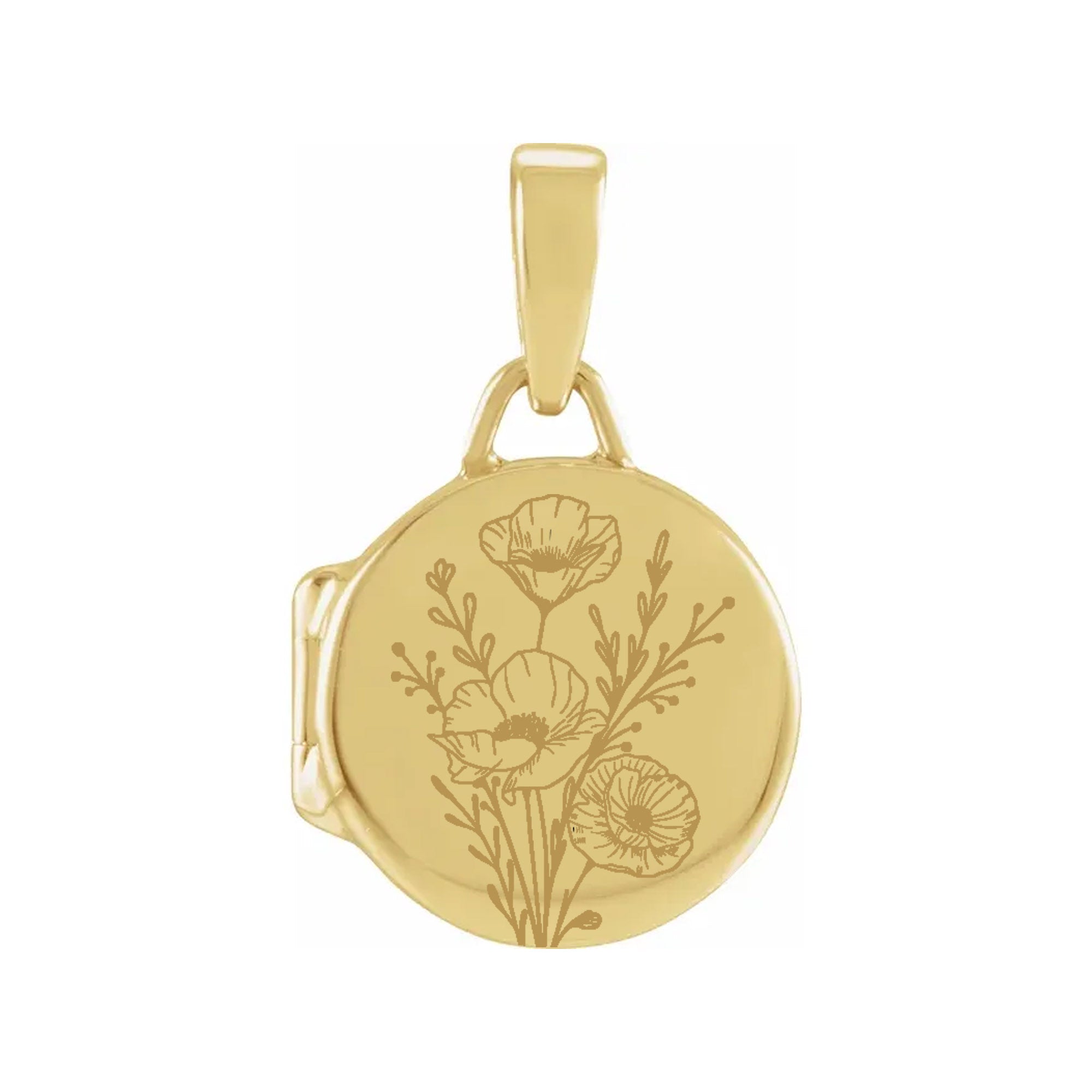 August Round Birth Flower Locket – KAUREUM